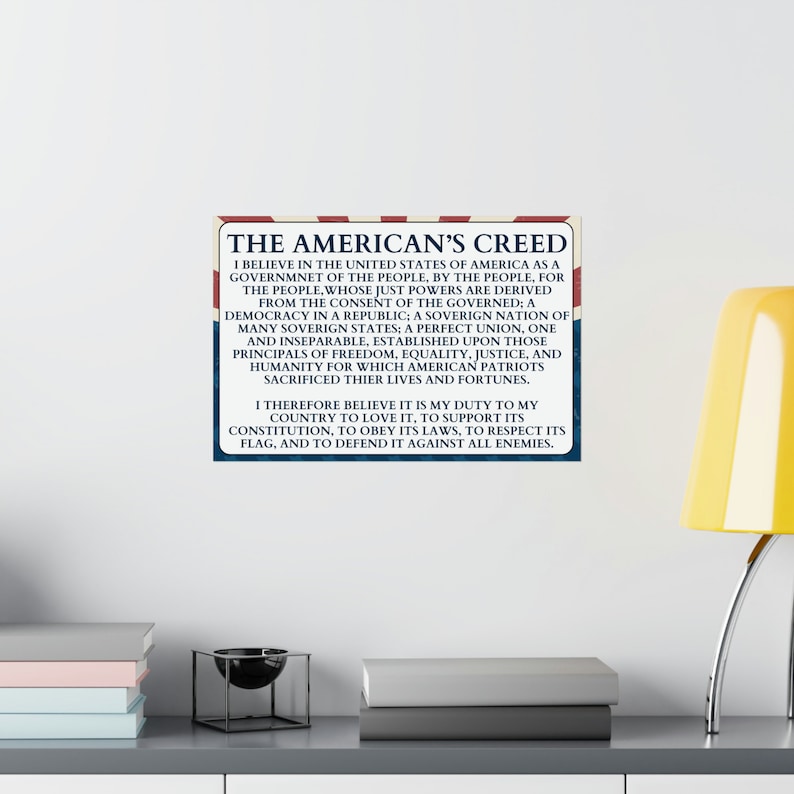 The American's Creed Poster - Etsy