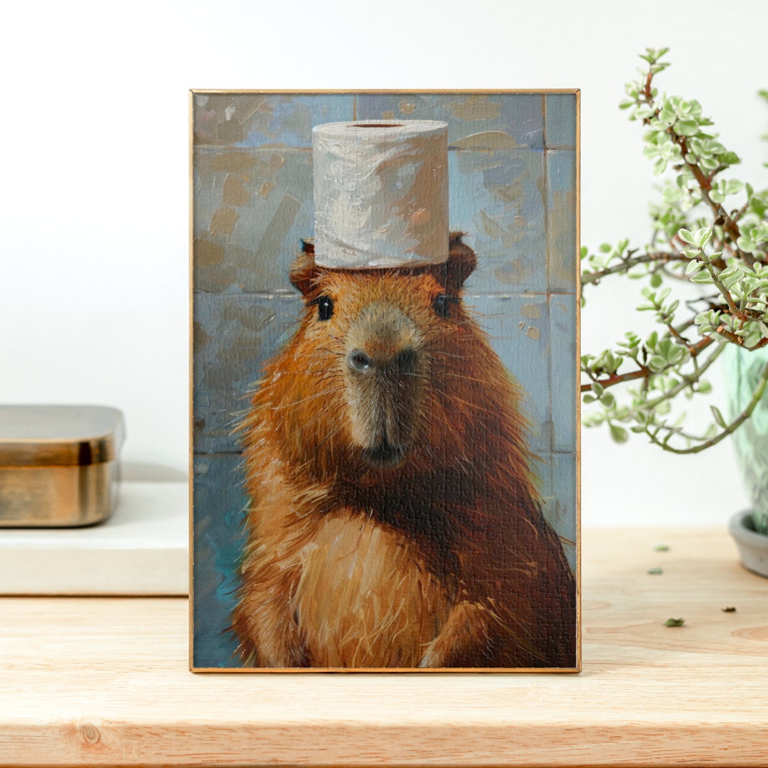 Bathroom Toilet Paper Capybara Jigsaw Puzzle, 110/252/520/1014 Pcs ...