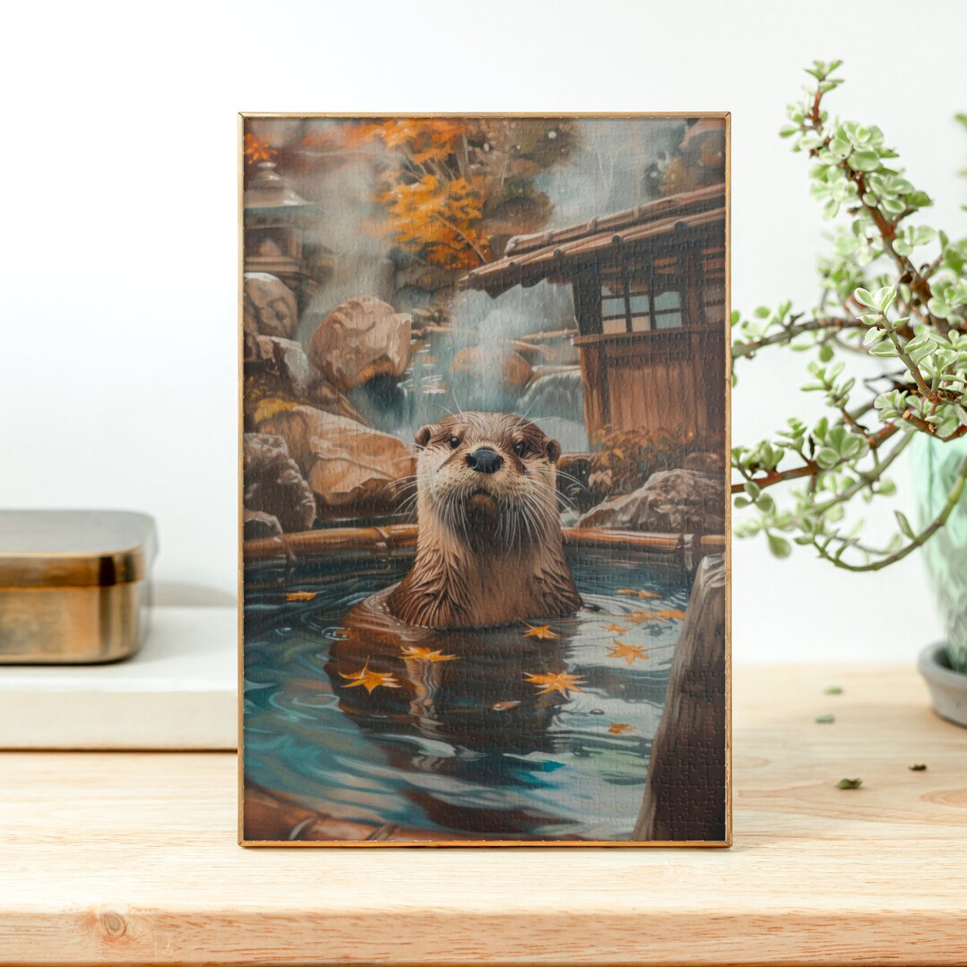 Japanese Hot Spring Otter Jigsaw Puzzle, 110/252/520/1014 Pcs, Kids ...