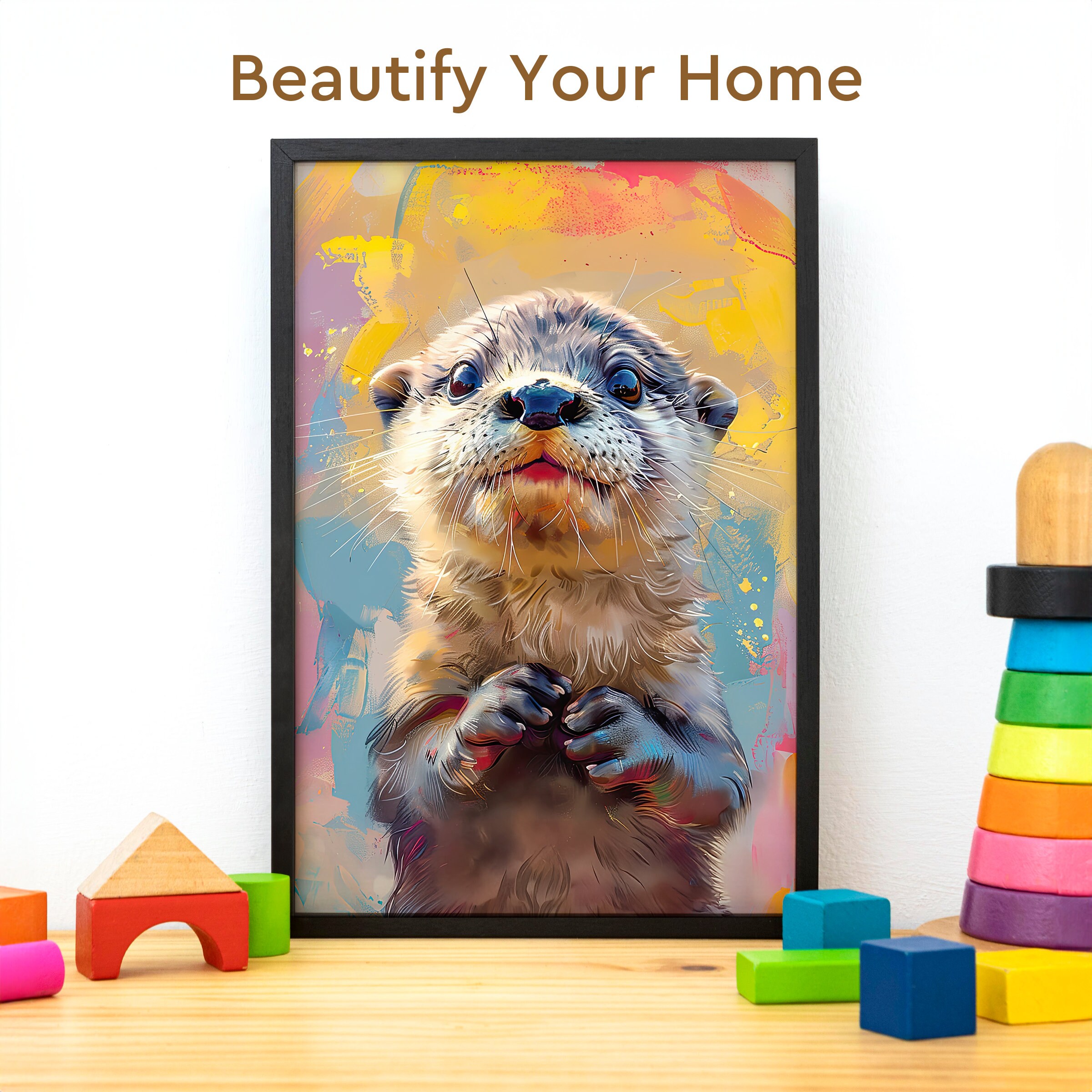 Wildlife Cute Otter Nursery Poster, Otter Lover Gift, Funny Sea Otter ...