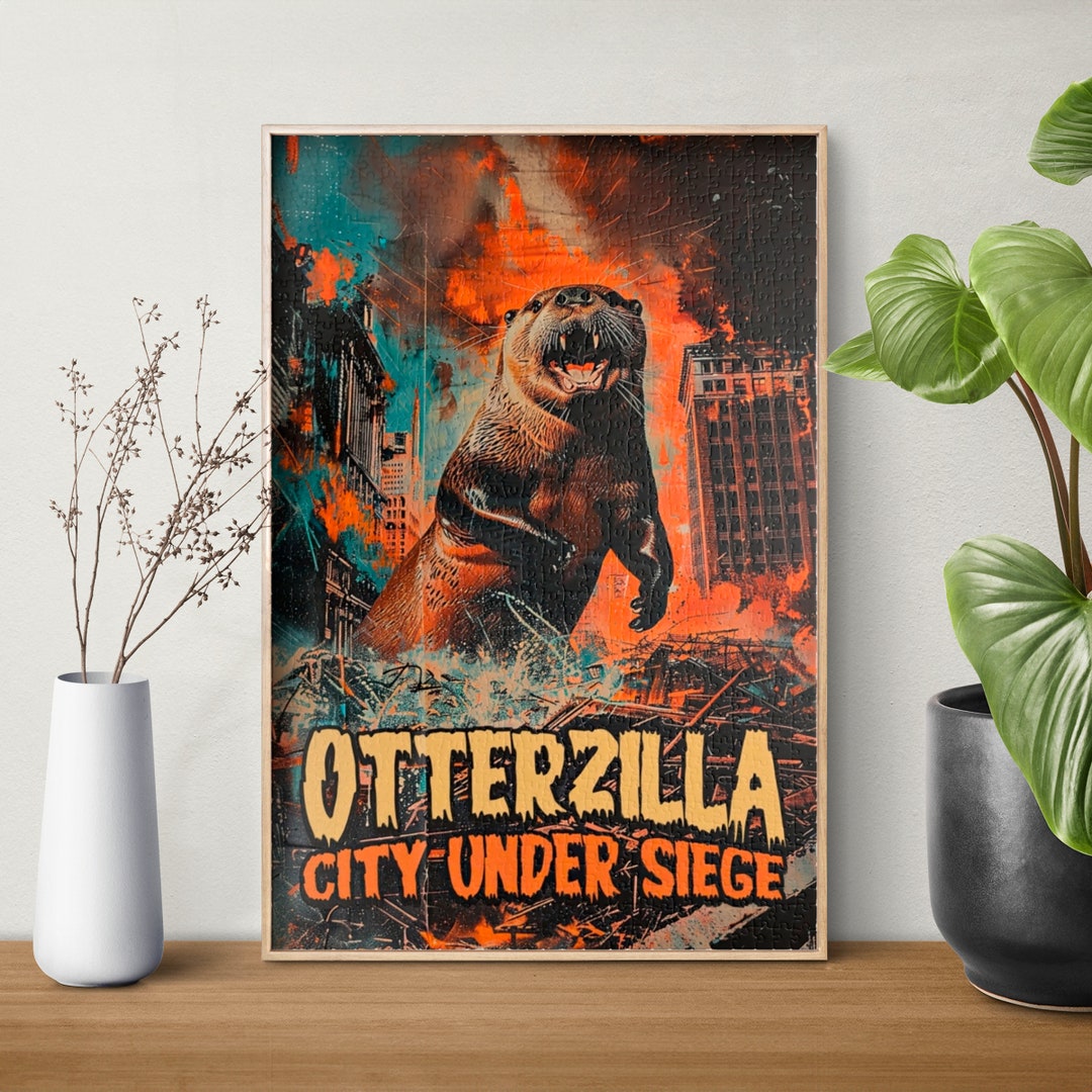 Retro Giant Otter Monster Jigsaw Puzzle, 110/252/520/1014 Pcs, Kids ...