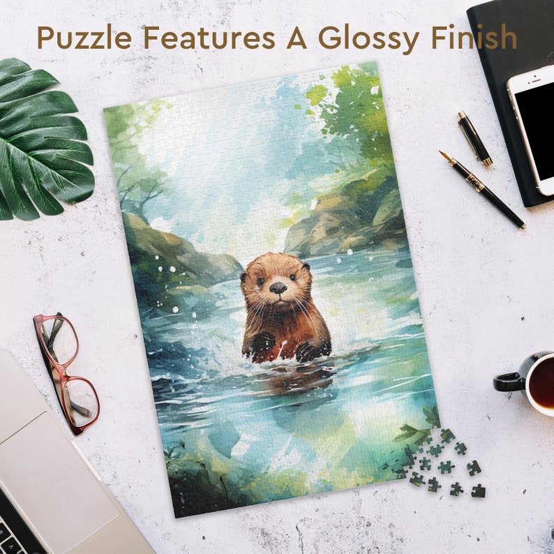 Wildlife Cute River Otter Jigsaw Puzzle, 110/252/520/1014 Pcs, Kids ...