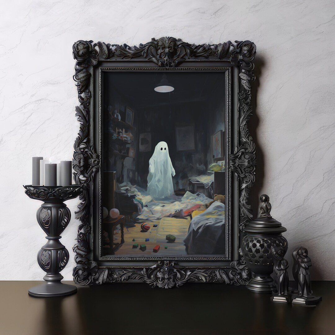 Kid Room Haunting Ghost Poster, Vintage Horror Art Print, Spooky Ghost ...