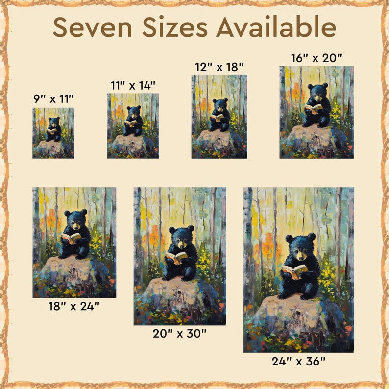 Bookworm Bear Reading Book Poster, Funny Black Bear, Book Lover, Kids ...