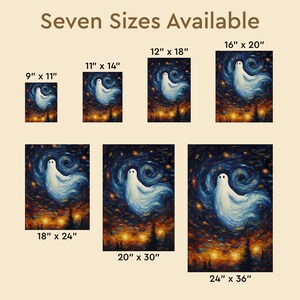 Starry Night Haunting Ghost Poster, Vintage Horror Art Print, Spooky ...