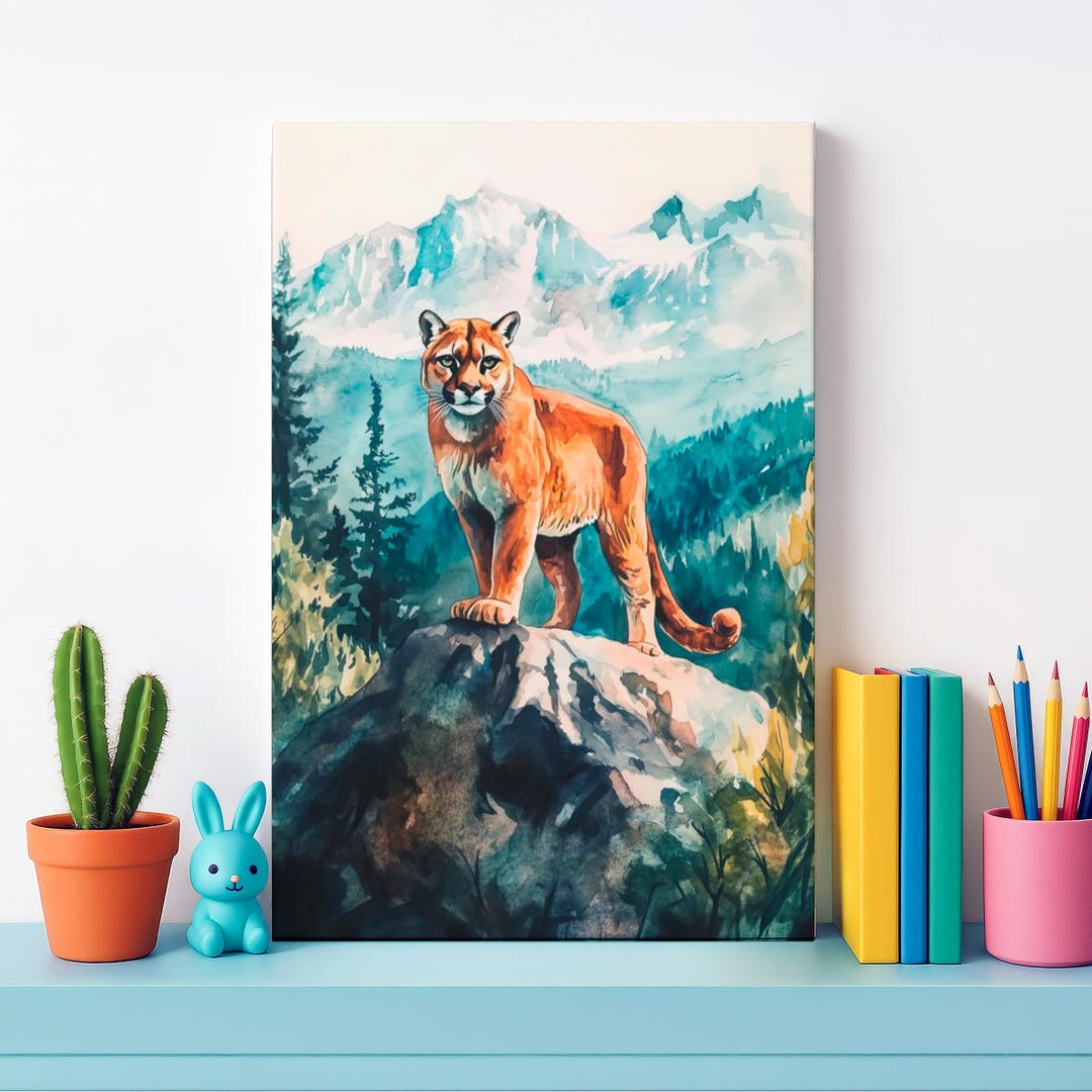 National Parks Mountain Lion Canvas Wall Art, , Matte Stretched 0.75 ...