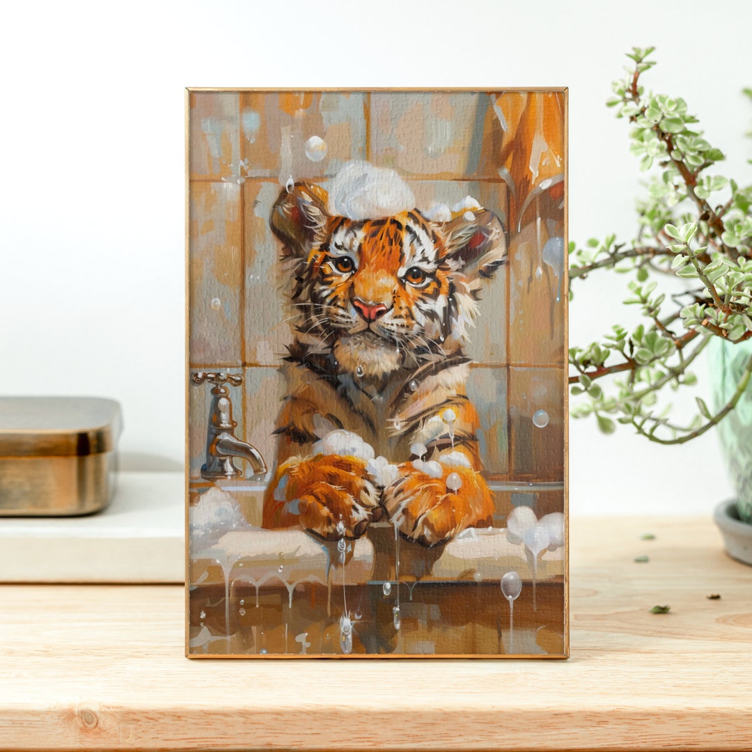 Bathtub Bubble Bath Tiger Jigsaw Puzzle, 110/252/520/1014 Pcs, Kids ...