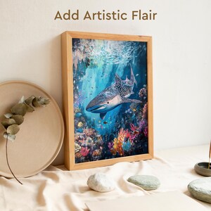 Marine Animals Whale Shark Poster, Rhincodon Typus Lover, Vintage Ocean ...