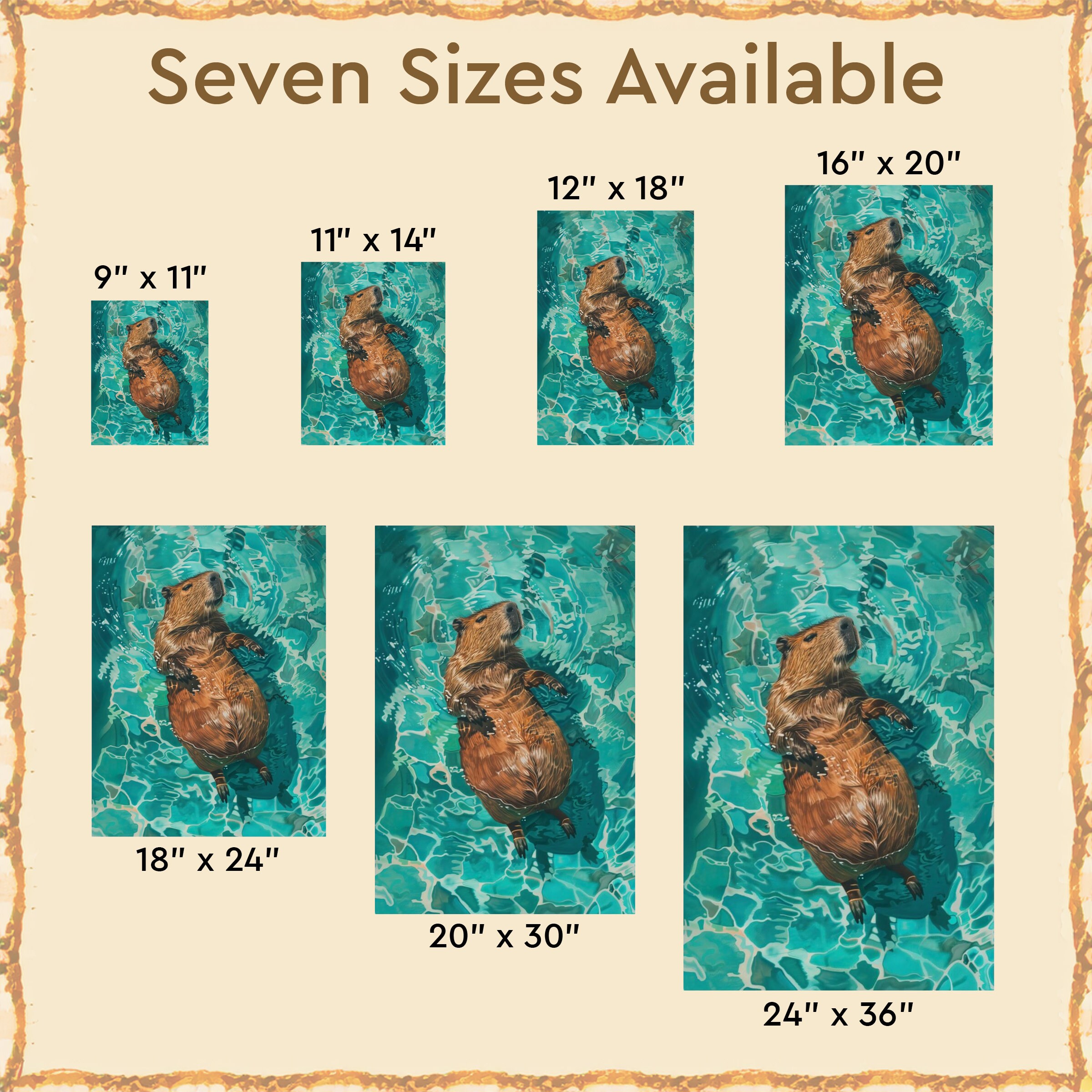 Swimming Pool Floating Capybara Poster, Funny Capybara Print, Capybara ...
