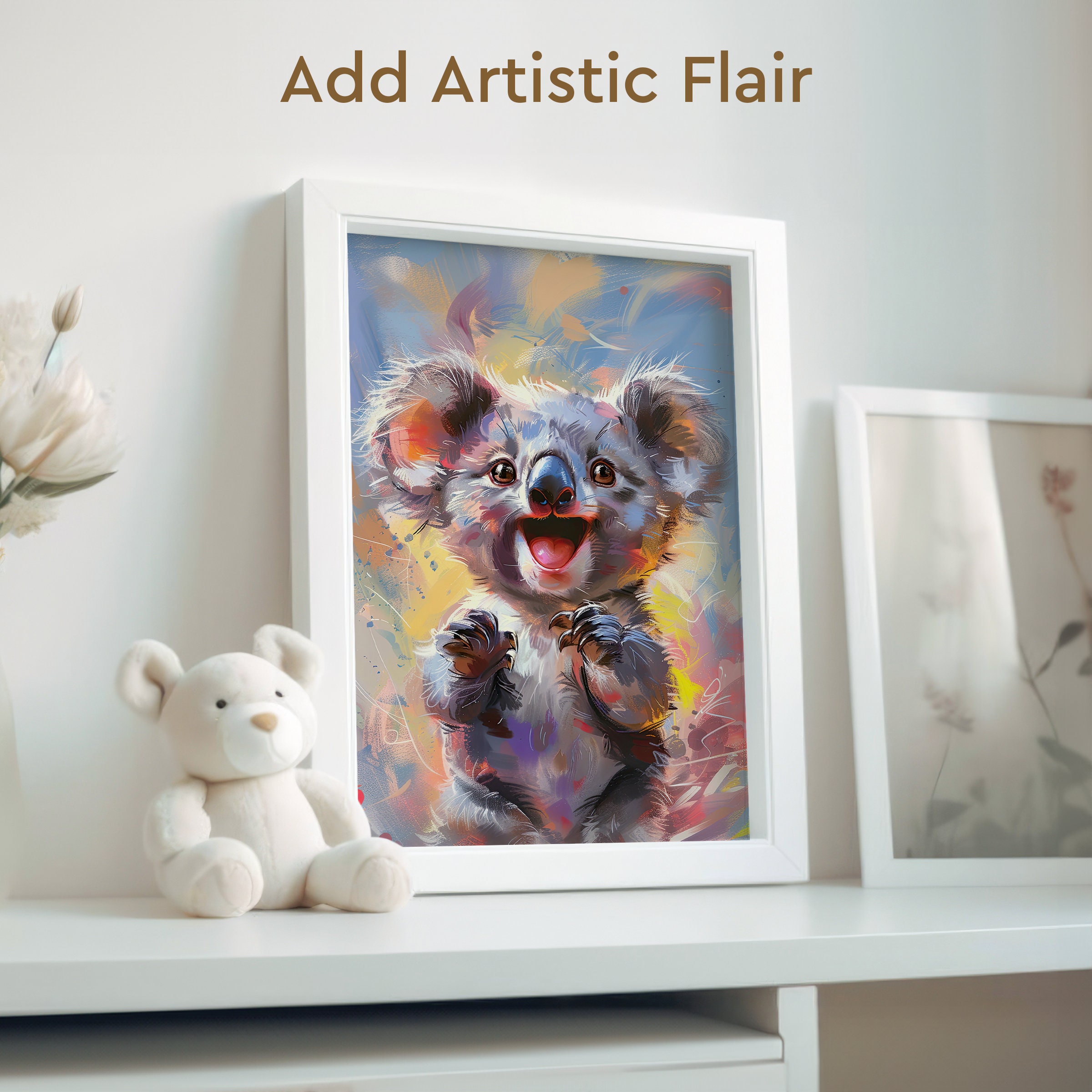Wildlife Cute Koala Nursery Poster, Funny Koala Bear Print, Koala Lover ...