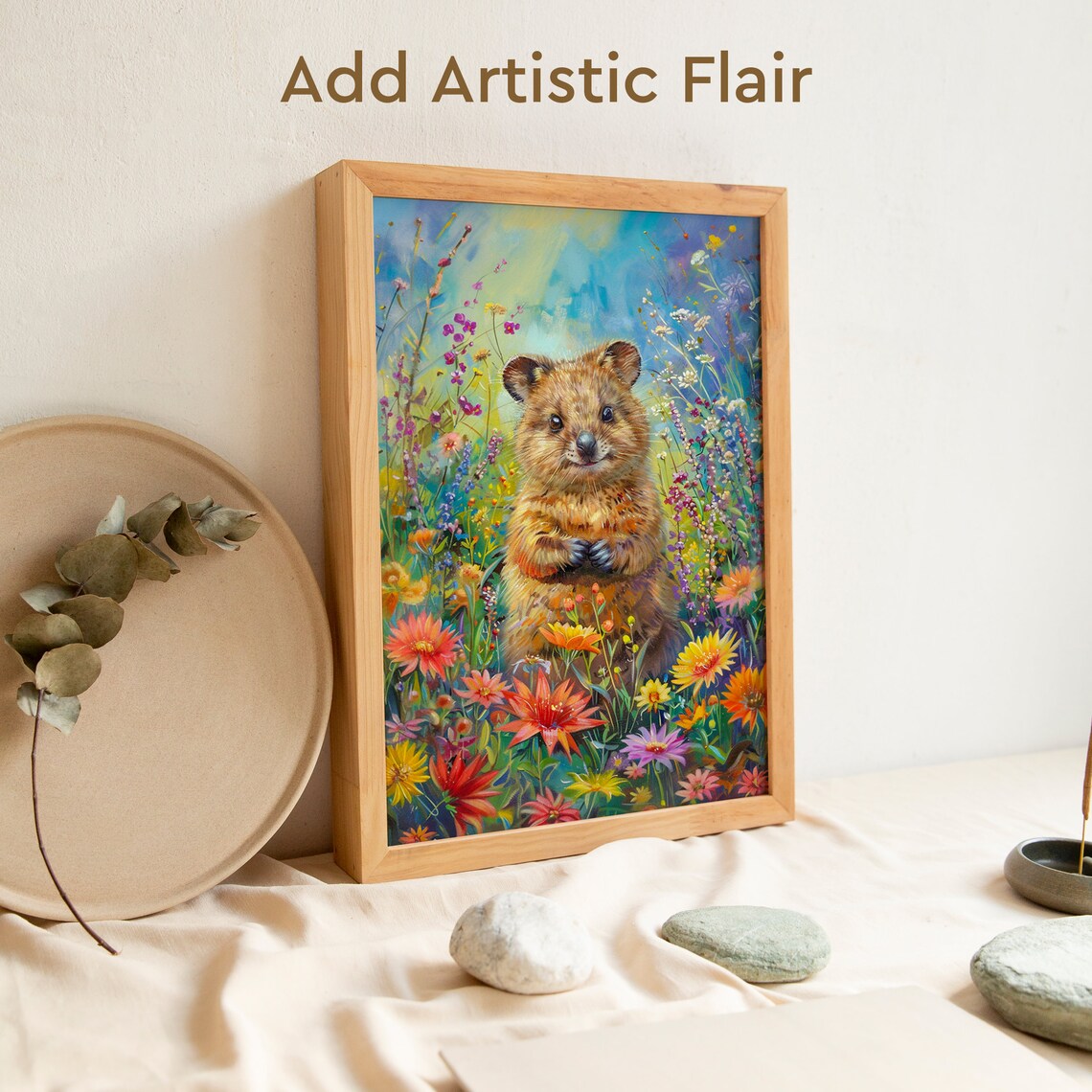 Flower Field Cute Quokka Poster, Funny Quokka Wall Art, Quokka Lover ...