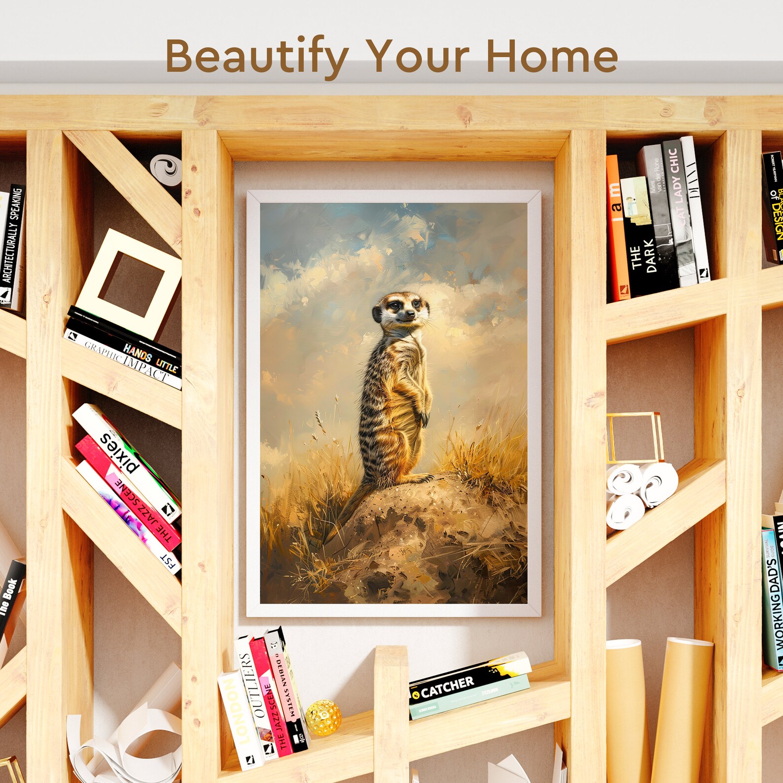 African Savannah Wildlife Meerkat Poster, Meerkat Gift, Safari Animal ...