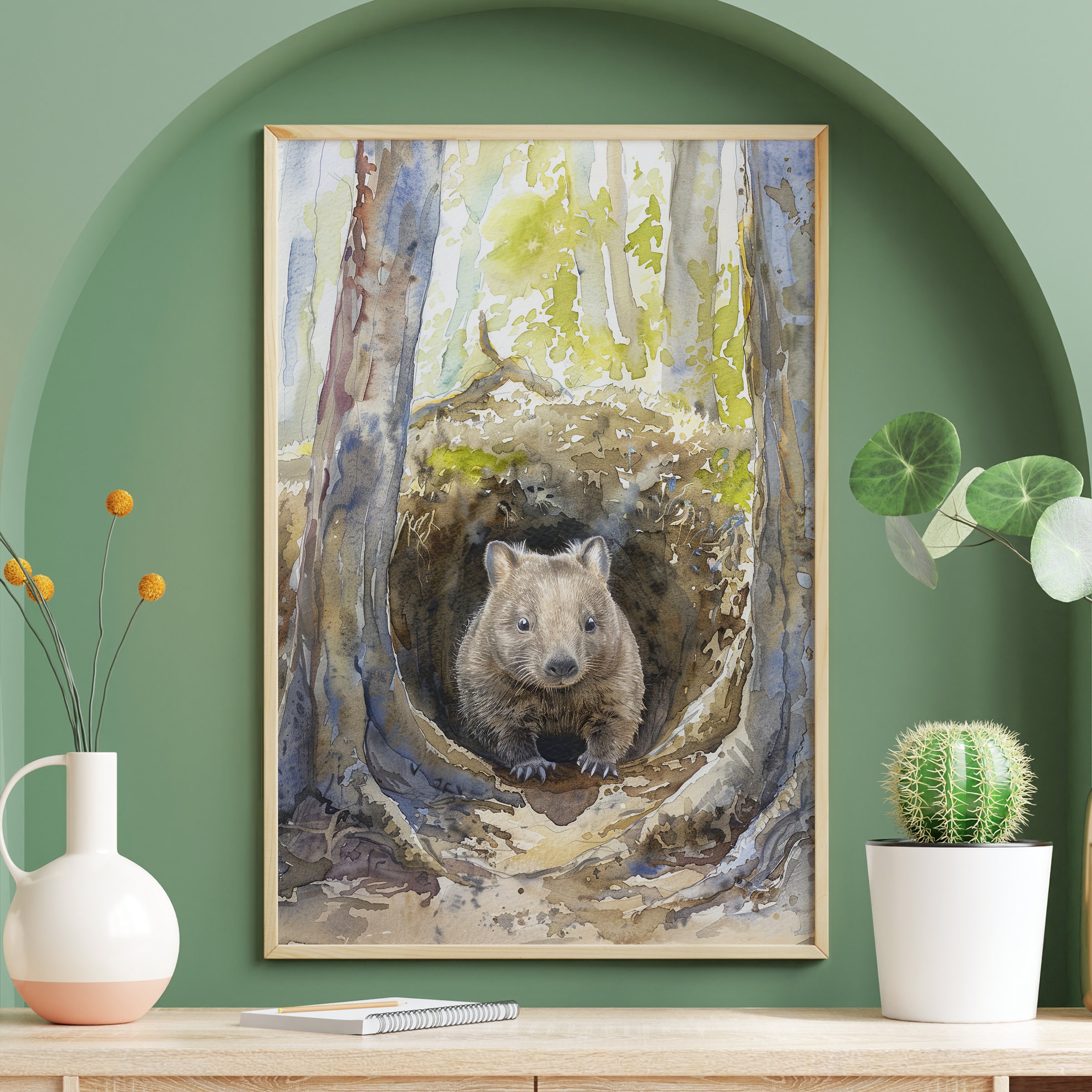 Wombat Forest Burrow Surprise Poster, Funny Cute Wombat, Australian ...
