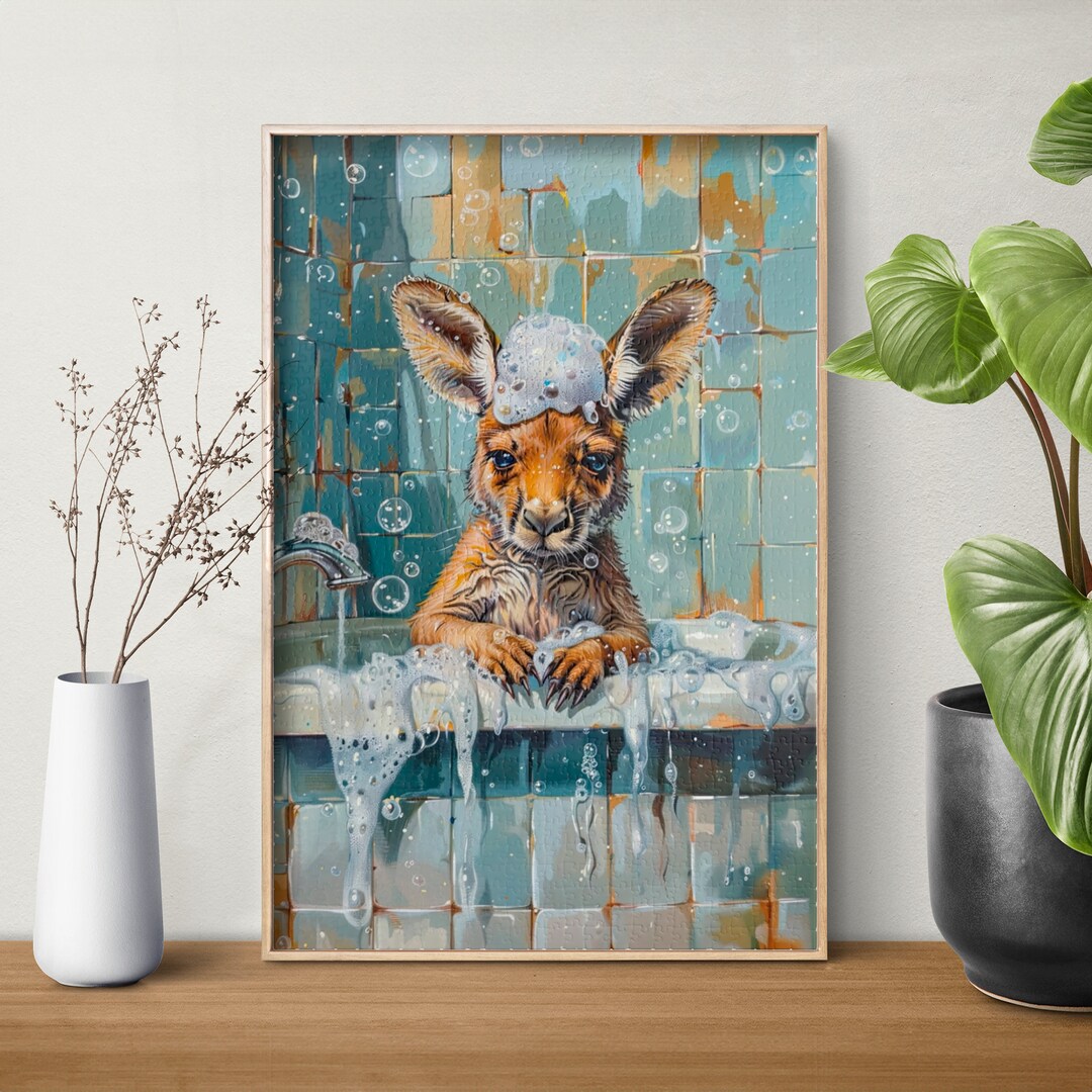 Bathtub Bubble Bath Kangaroo Jigsaw Puzzle, 110/252/520/1014 Pcs, Kids ...