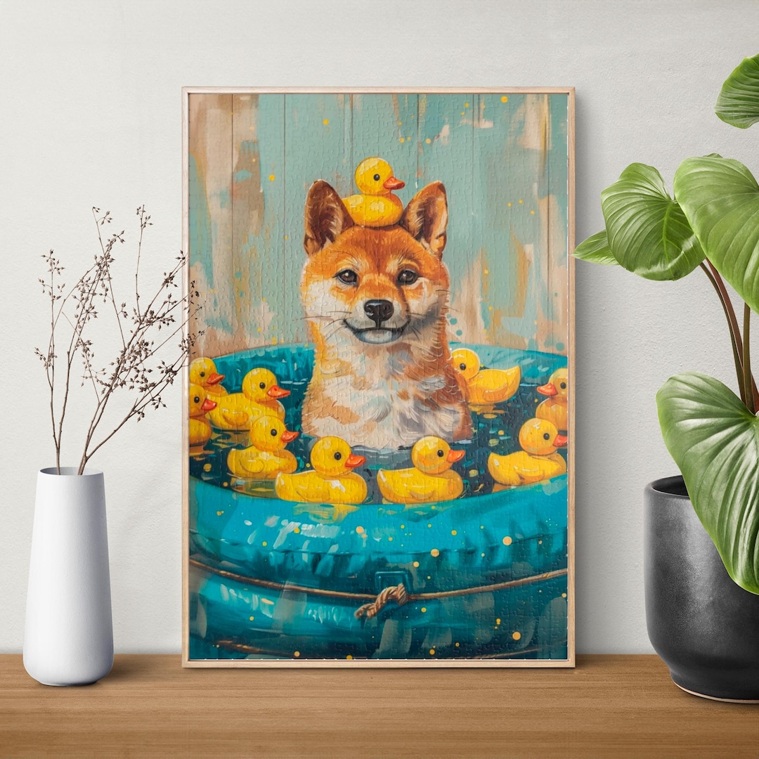 Rubber Duck Pool Shiba Jigsaw Puzzle, 110/252/520/1014 Pcs, Kids Adults ...