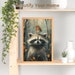 Joyful Raccoon and Bird Poster, Funny Trash Panda Print, Wildlife ...