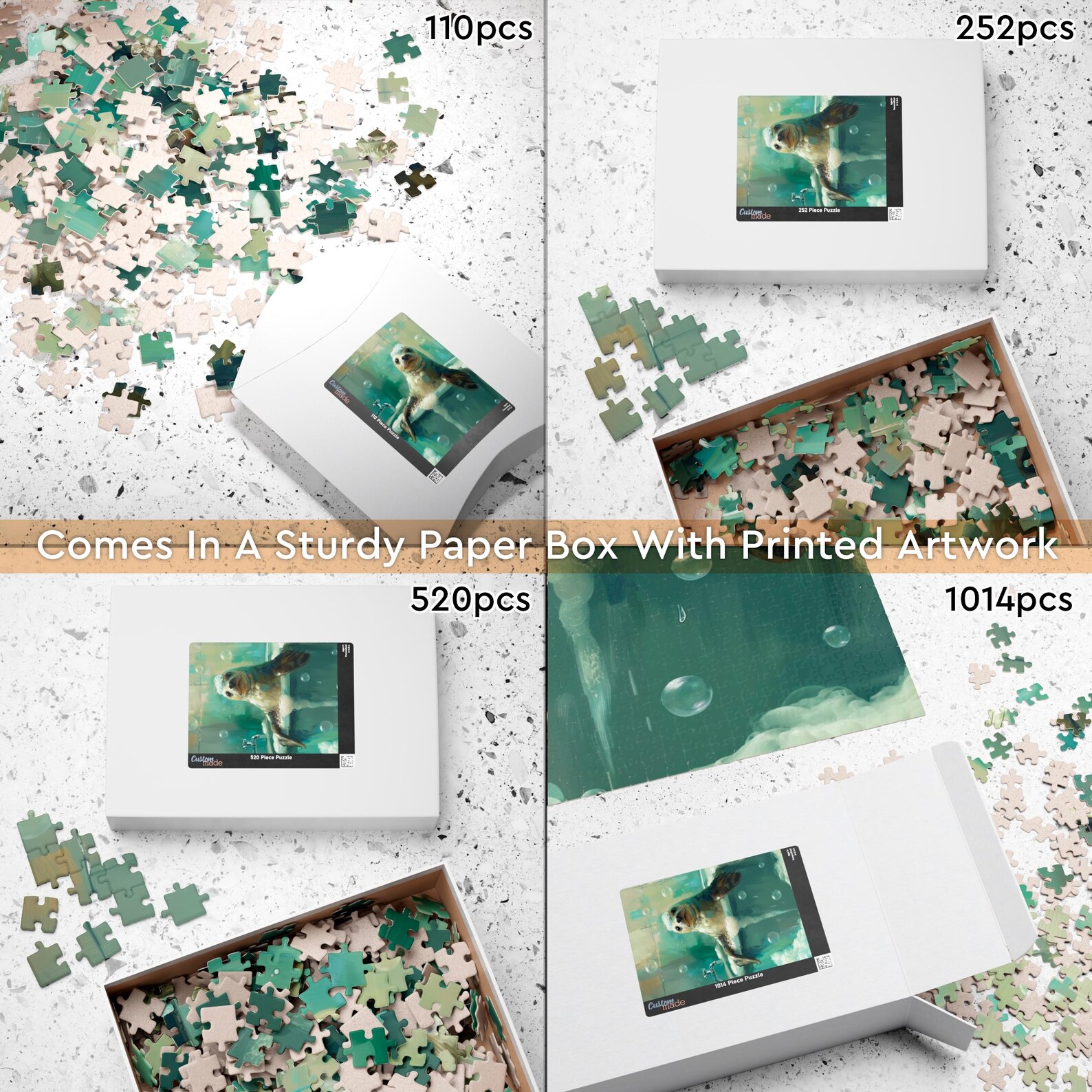 Bathtub Bubble Bath Seal Jigsaw Puzzle, 110/252/520/1014 Pcs, Kids ...