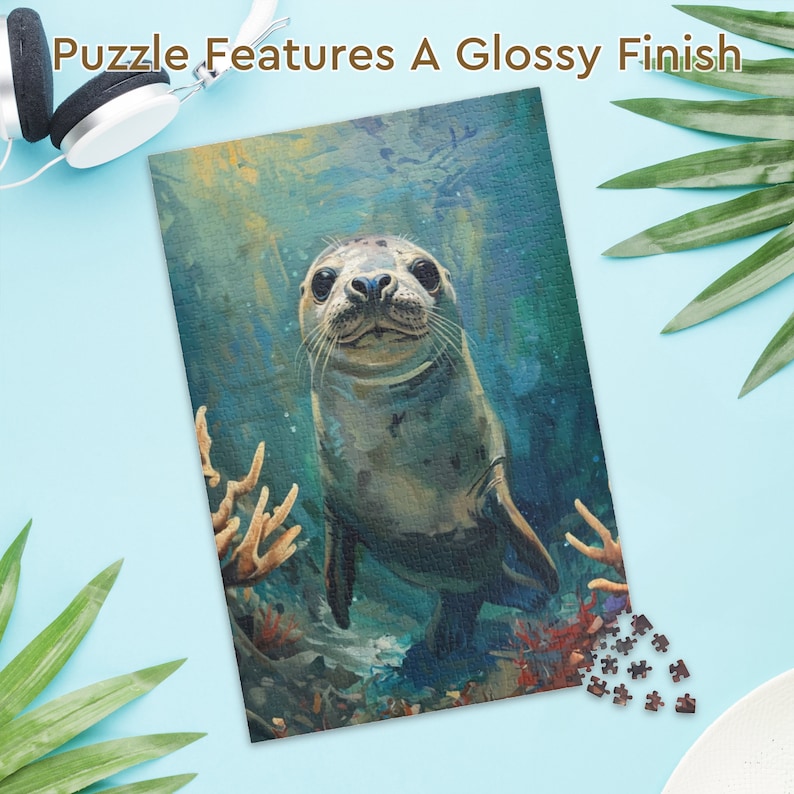 Cute Curious Seal Aquarium Jigsaw Puzzle, 110/252/520/1014 Pcs, Kids ...