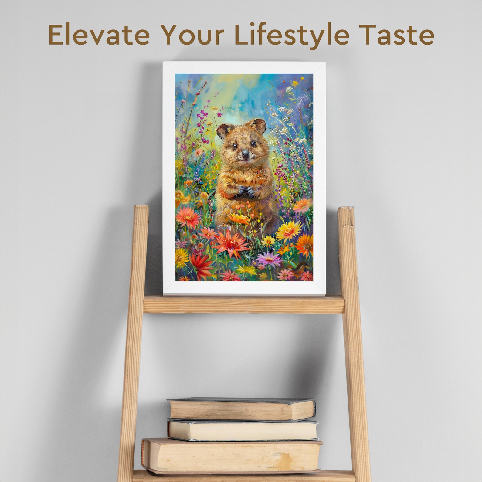 Flower Field Cute Quokka Poster, Funny Quokka Wall Art, Quokka Lover ...