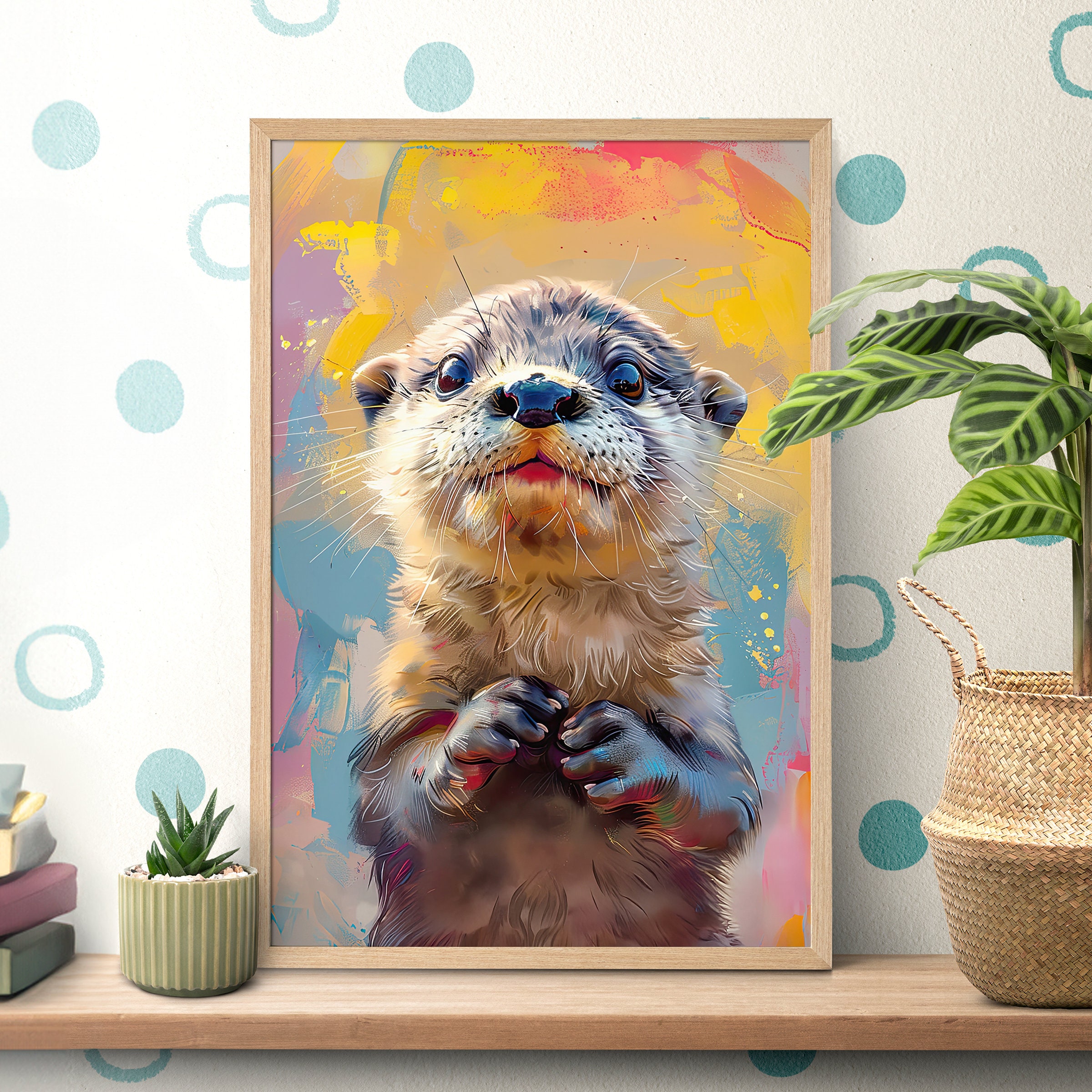 Wildlife Cute Otter Nursery Poster, Otter Lover Gift, Funny Sea Otter ...