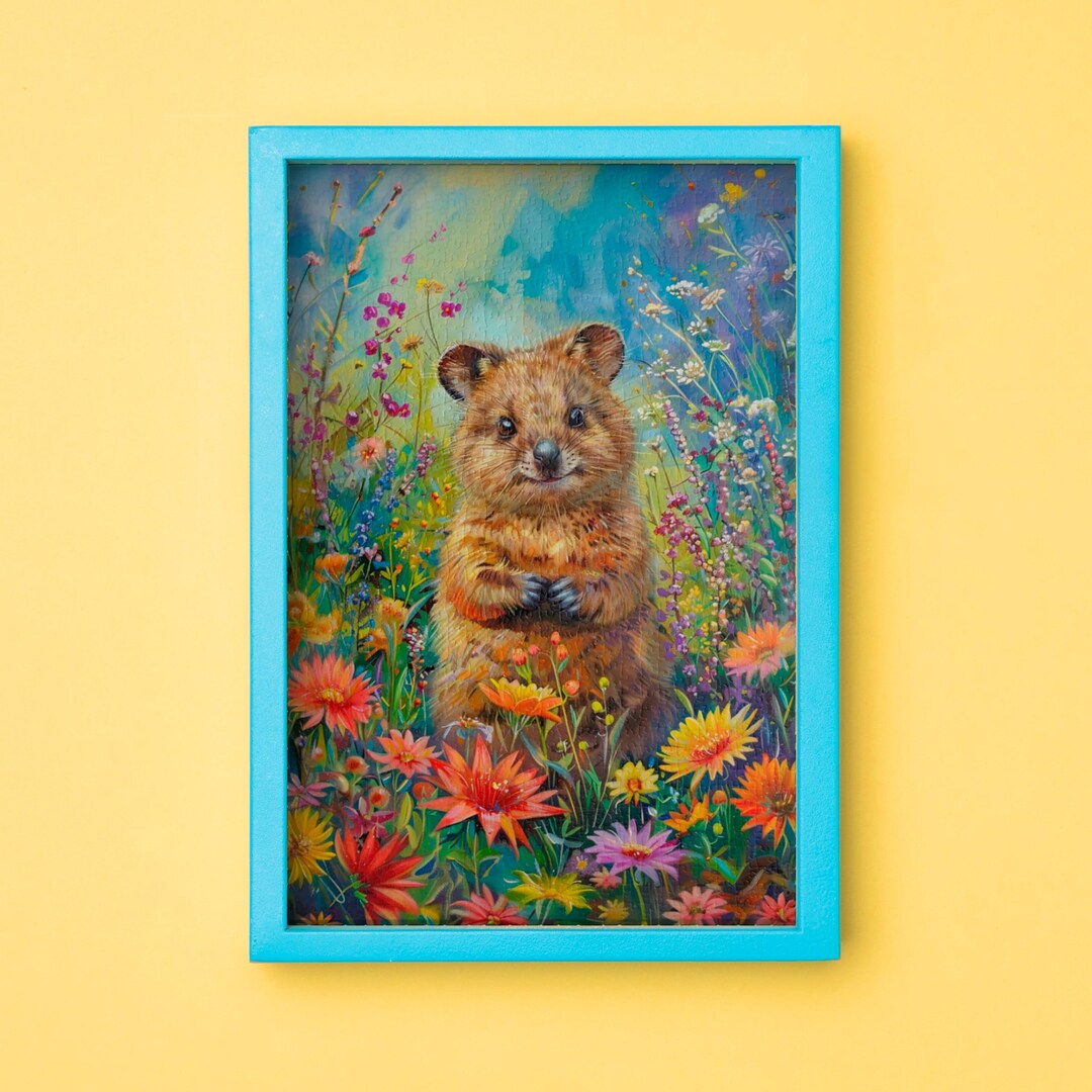 Flower Field Cute Quokka Jigsaw Puzzle, 110/252/520/1014 Pcs, Kids ...