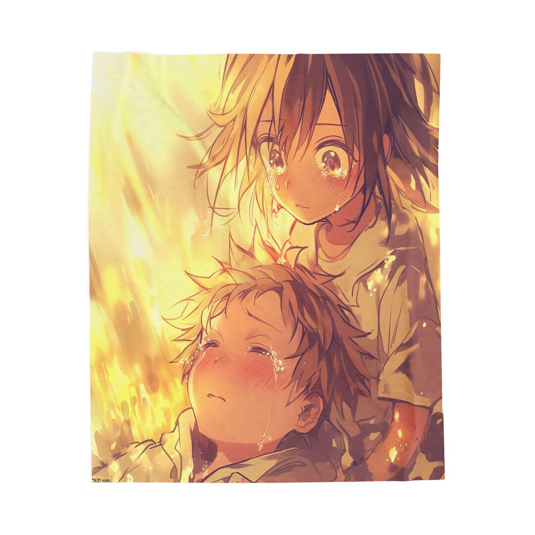 Emotional Anime Themed Velveteen Plush Blanket# 57, Snuggle Blanket ...