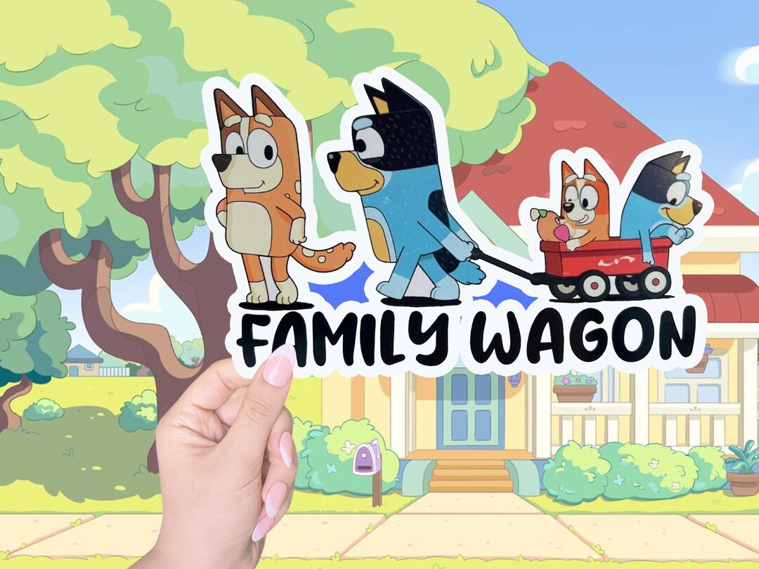 Bluey Family Wagon Sticker Bluey Sticker Bluey Stickers - Etsy