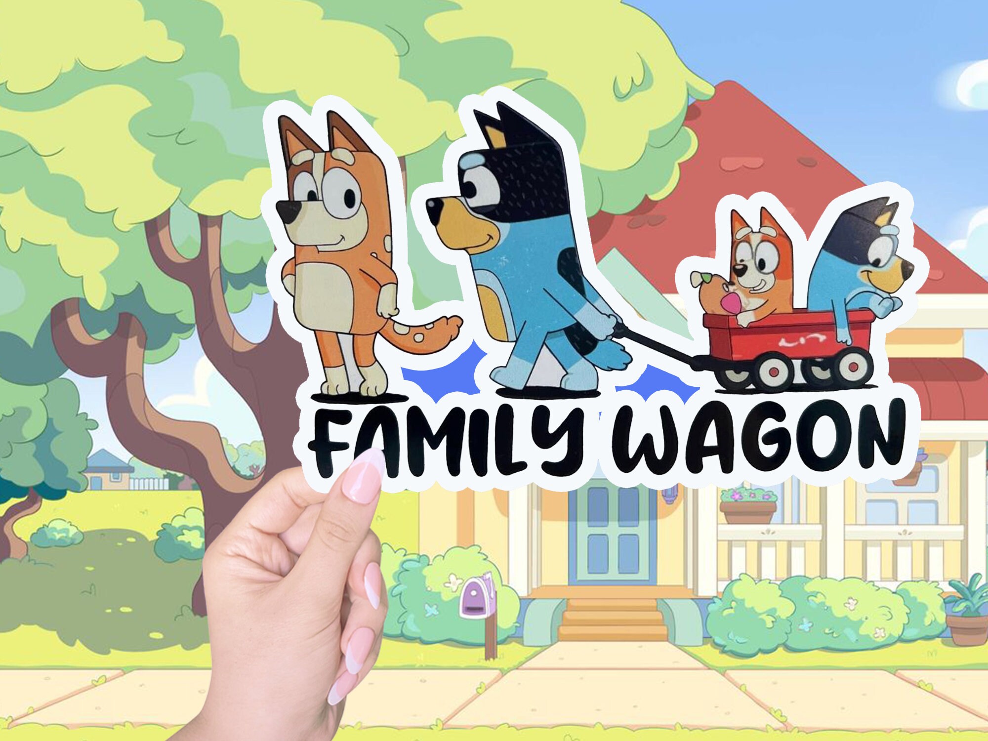 Bluey Family Wagon Sticker Bluey Sticker Bluey Stickers - Etsy