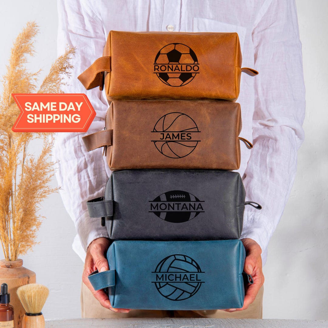 Personalized Leather Sports Dopp Kit: Soccer Coach Gift, Team Gifts - Etsy