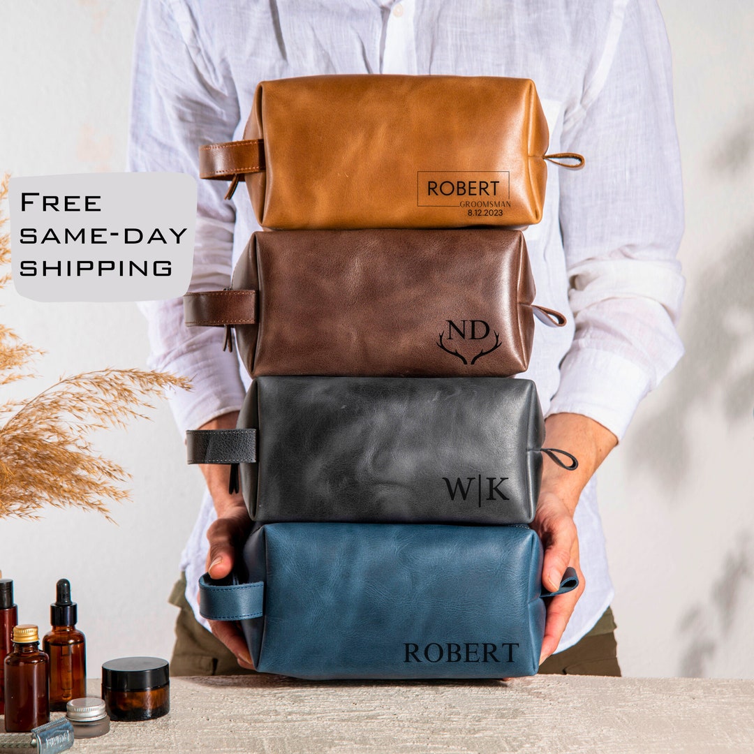 Personalized Leather Dopp Kit, Groomsmen Gift, Anniversary Gifts for ...