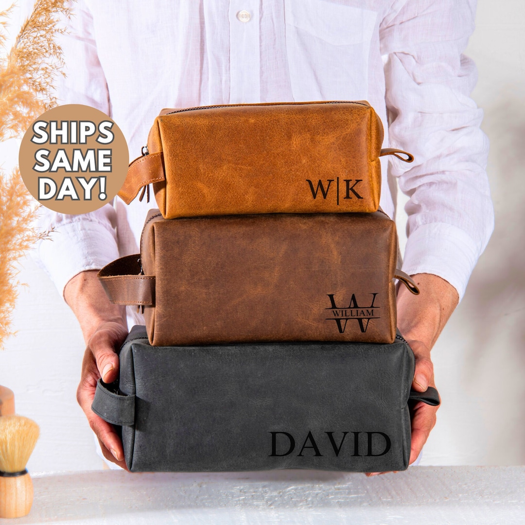 Personalized Leather Dopp Kit, Groomsmen Gift, Anniversary Gifts for ...