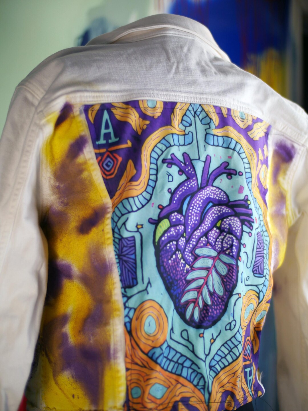 Painted Purple Heart Jacket - Etsy