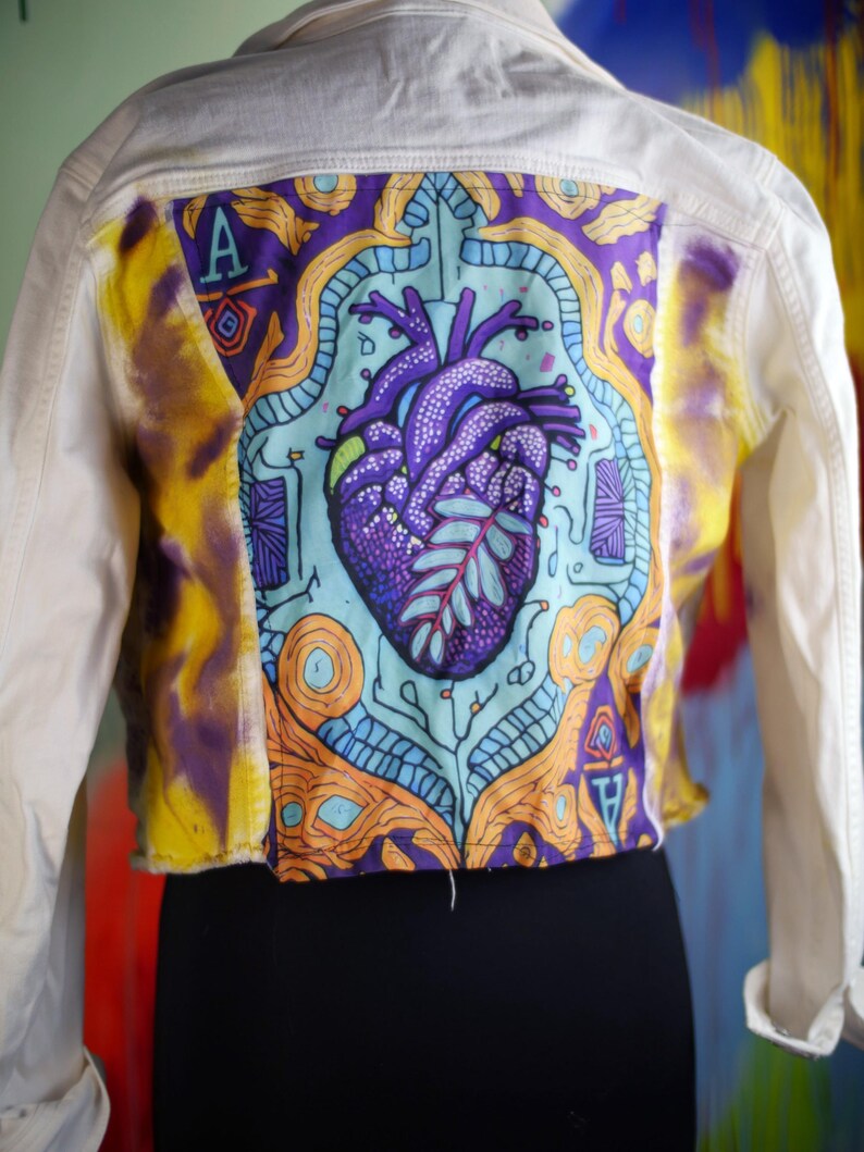 Painted Purple Heart Jacket - Etsy