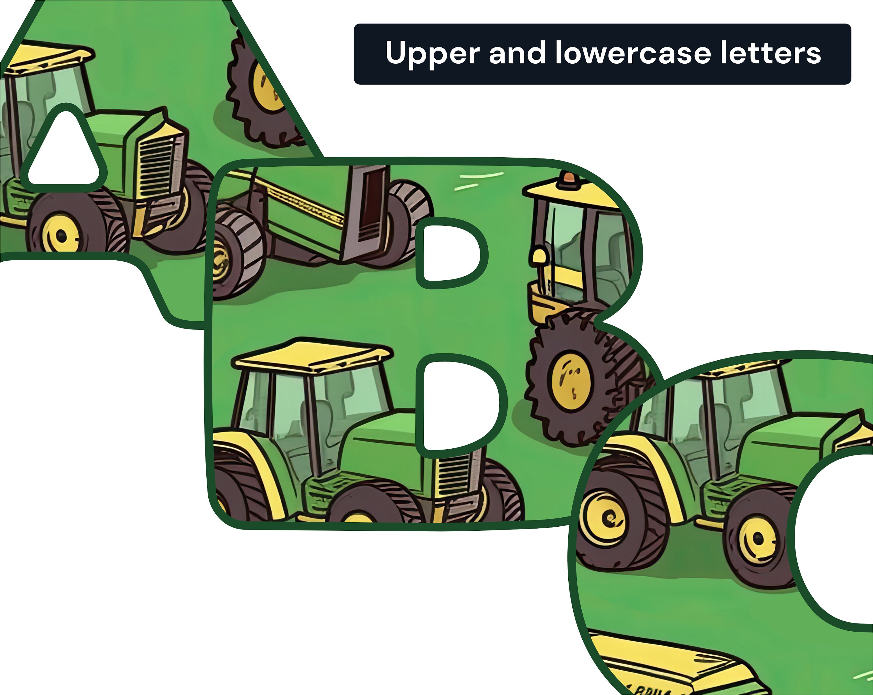 Tractor Alphabet PNG Letters: Kids Decor (digital Download) - Etsy