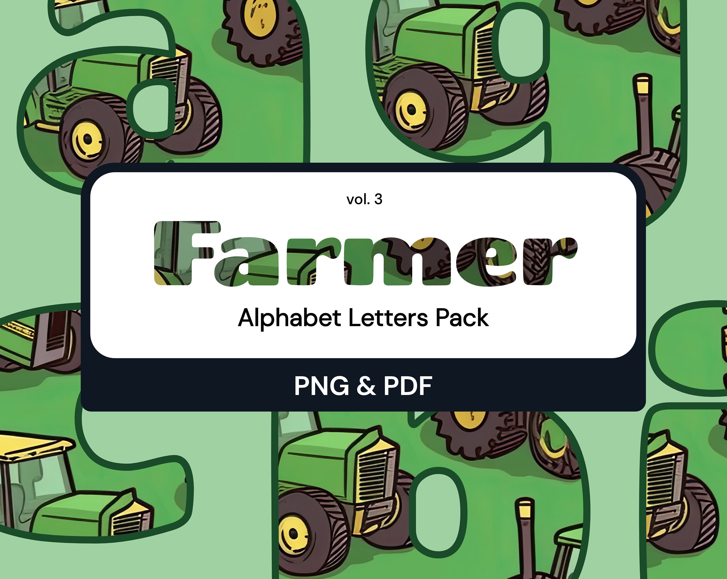 Tractor Alphabet PNG Letters: Kids Decor (digital Download) - Etsy