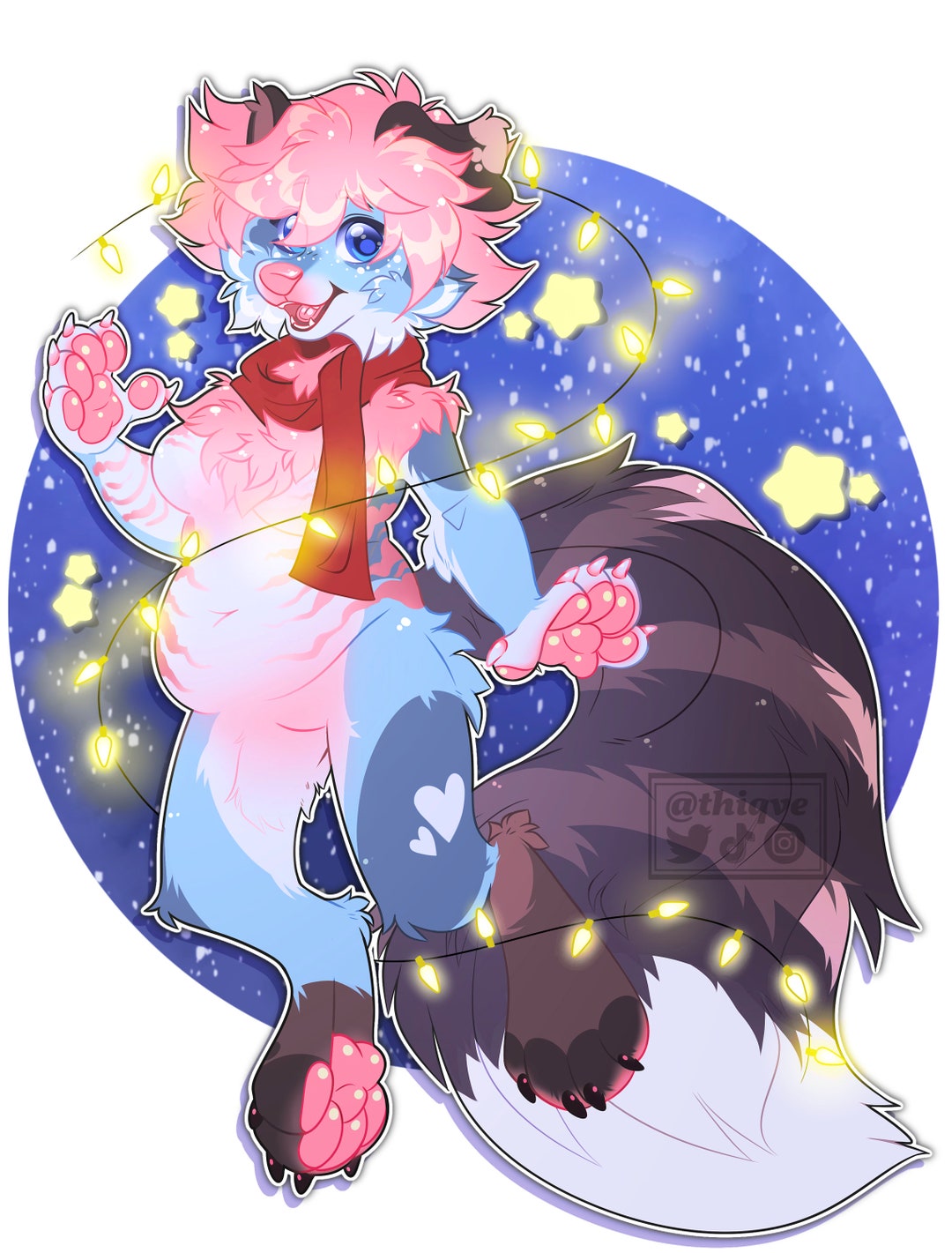 CUSTOM Furry Chibi Fullbody Fursona OC Commission Art for Furries, Cute ...