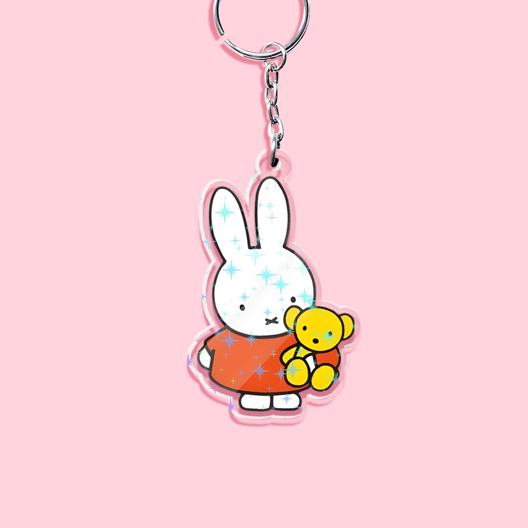 Miffy Acrylic Keychain, Kawaii Bunny Keychain - Etsy