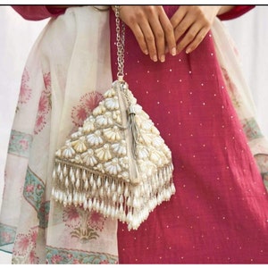Pearl Pyramid Triangle Potli Purse - Etsy