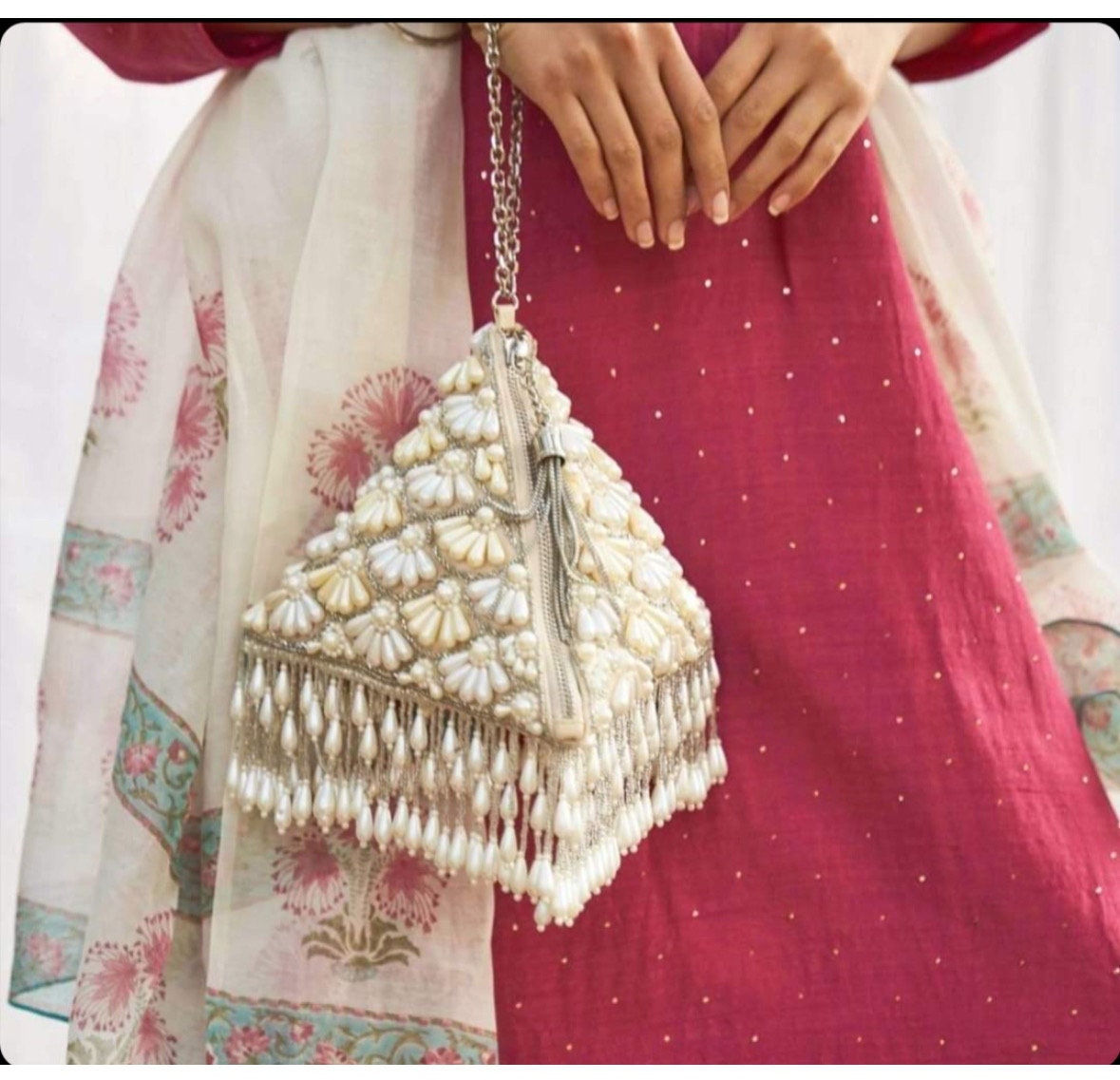 Pearl Pyramid Triangle Potli Purse - Etsy