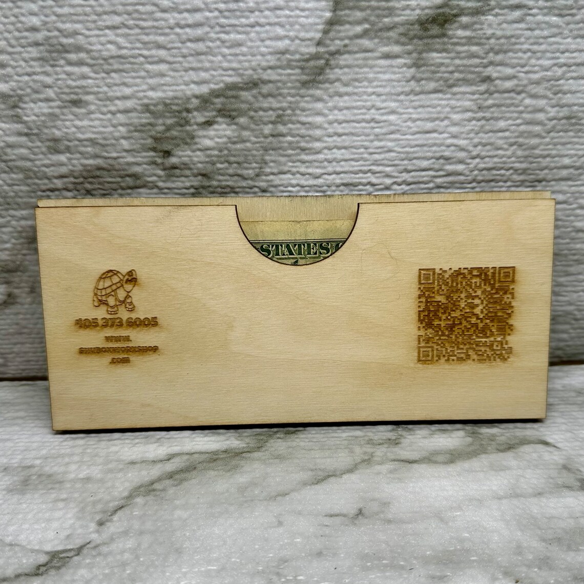 Birch Wood Dollar Bill Holder: Anniversary, Birthday Cash Gift - Etsy