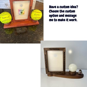 Softball and Baseball First Homerun (or Home Run) Frame and Ball Holder ...