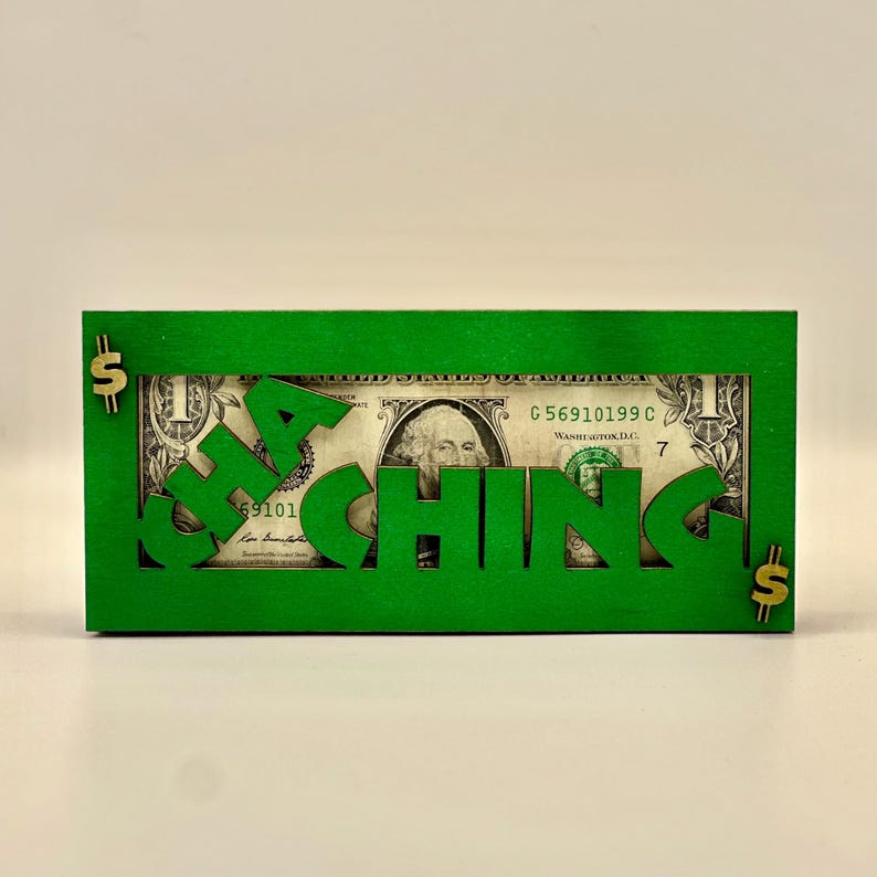 CHA CHING Dollar Bill Holder: Fun Money Gift - Etsy UK