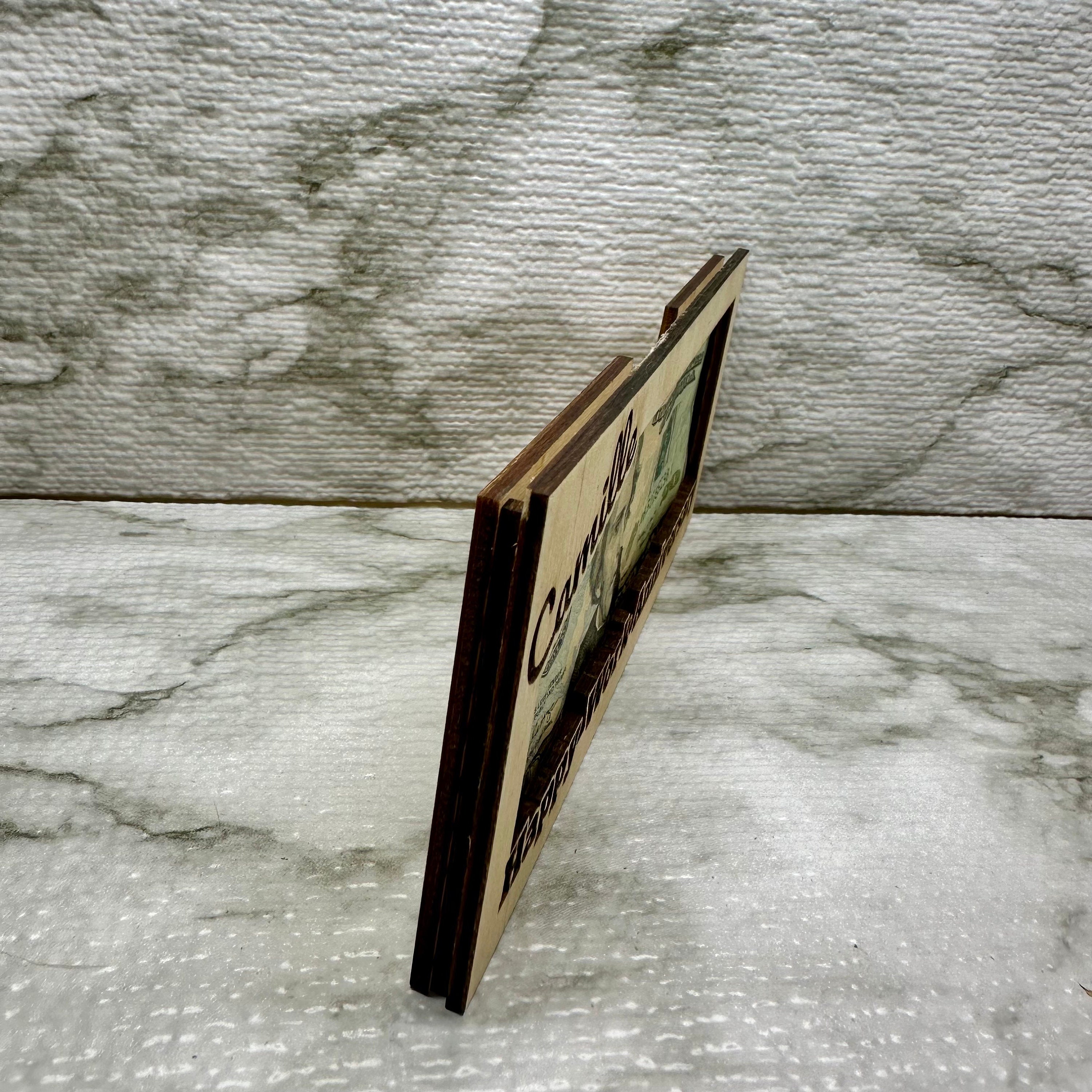 Birch Wood Dollar Bill Holder: Anniversary, Birthday Cash Gift - Etsy