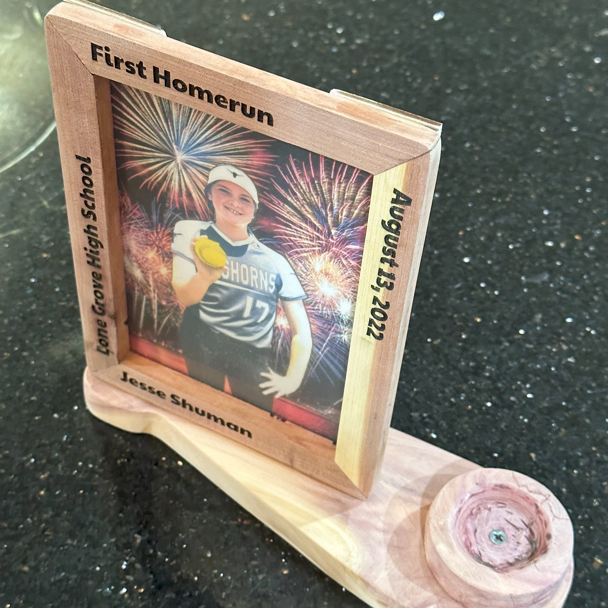 Softball and Baseball First Homerun Frame and Ball Holder. Unique Way ...