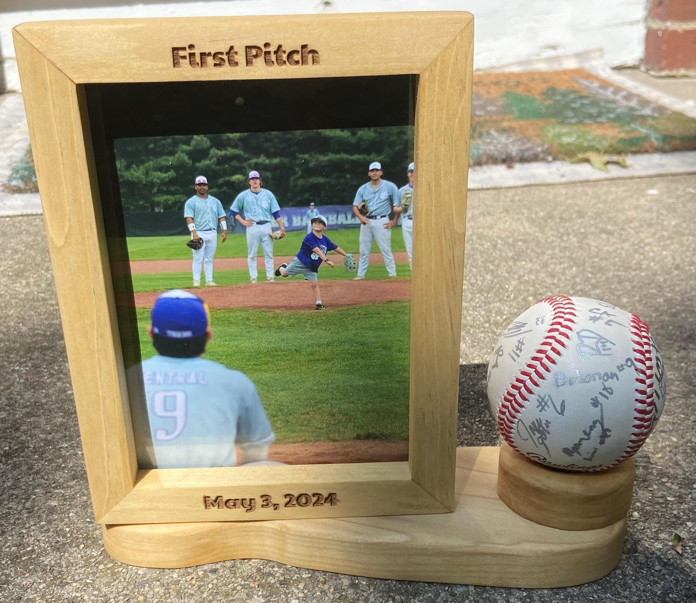 Softball and Baseball First Homerun (or Home Run) Frame and Ball Holder ...