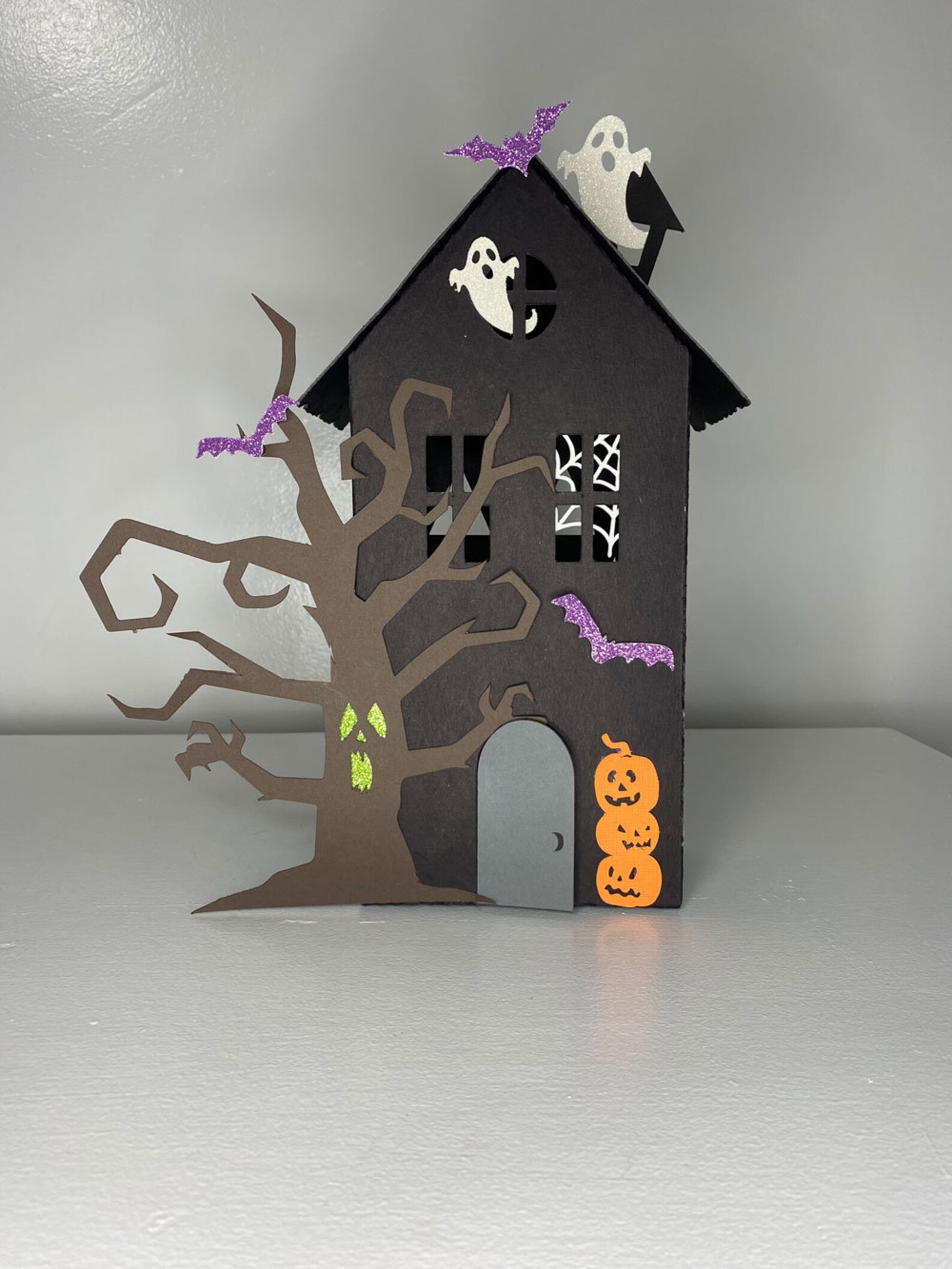 Paper Craft Haunted House Kit With Tea Light - Etsy