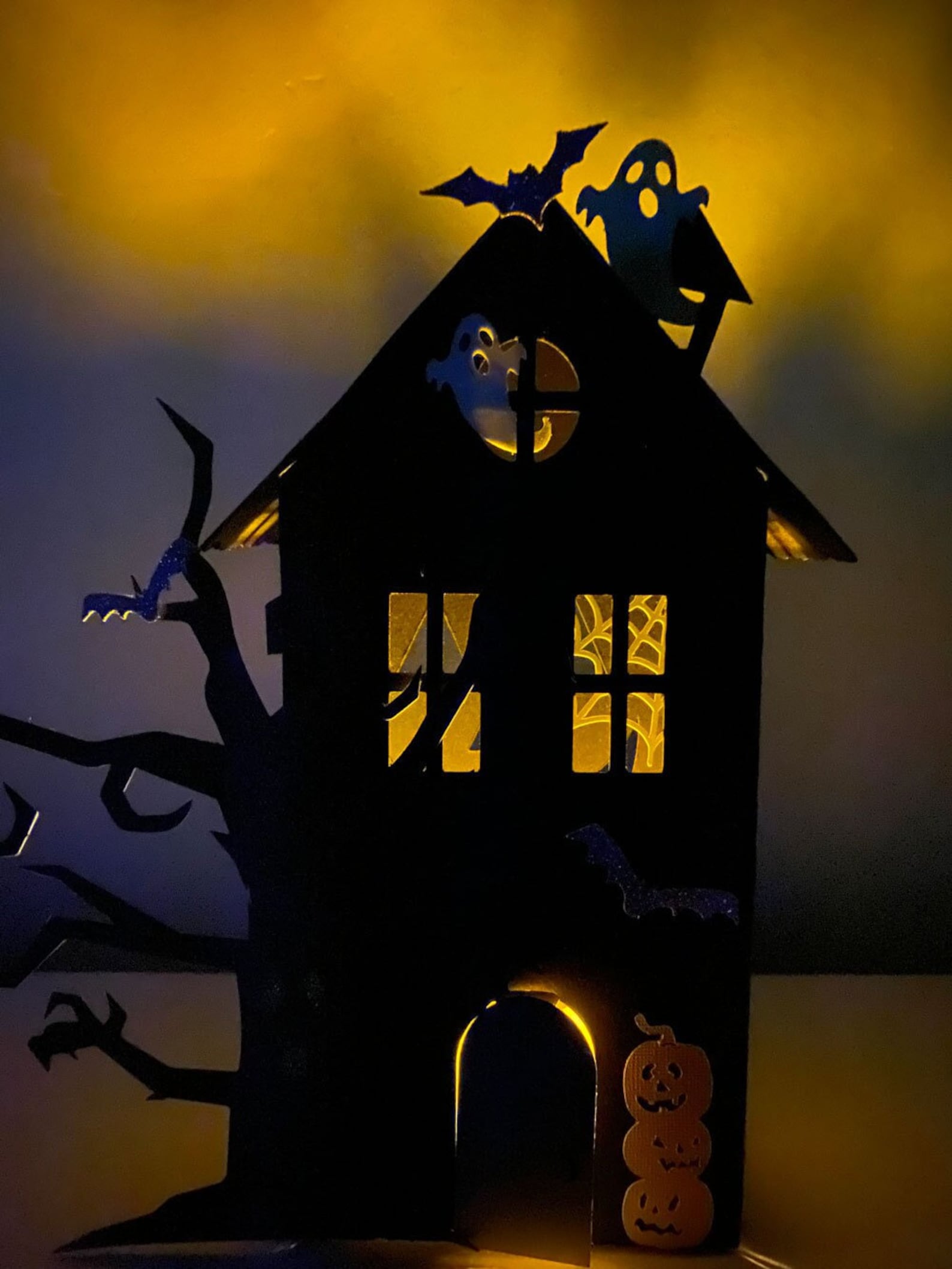 Paper Craft Haunted House Kit With Tea Light - Etsy