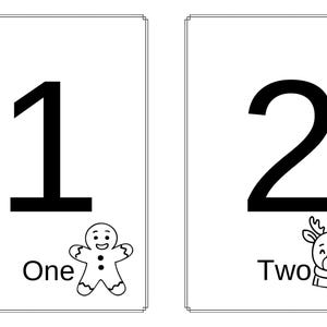 Christmas Themed Number and Counting Flash Cards 1-10 - Etsy