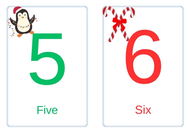 Christmas Themed Number and Counting Flash Cards 1-10 - Etsy
