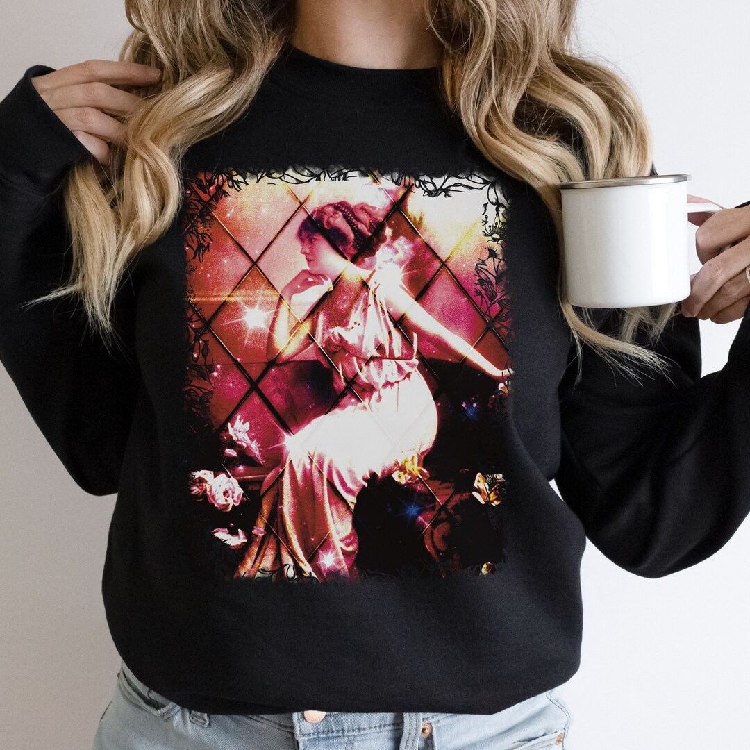 Red Black Vintage Greek Goddess Sweater, Beautiful Lady Stained Glass ...